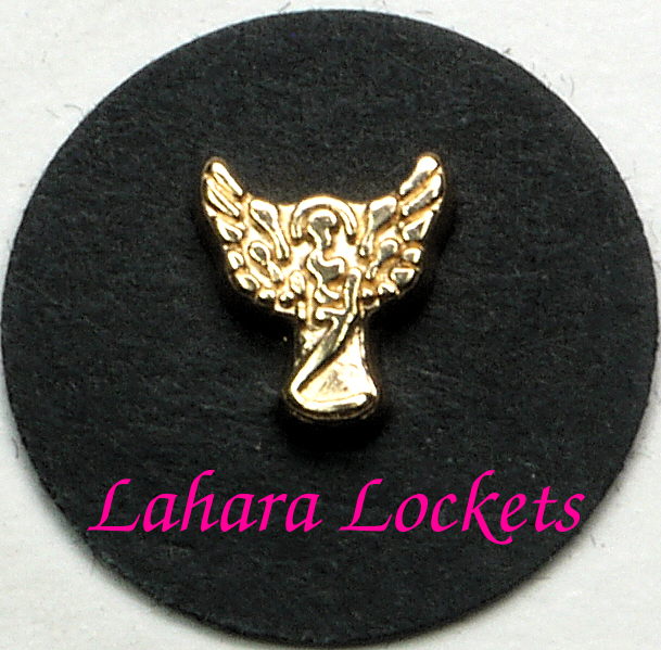 Angel Floating Charm, gold – WIldflower Journeys + Lahara Lockets